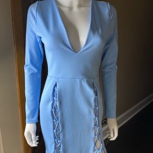 GoJane | Dresses | Baby Blue Lace Up Corset Dress | Poshmark
